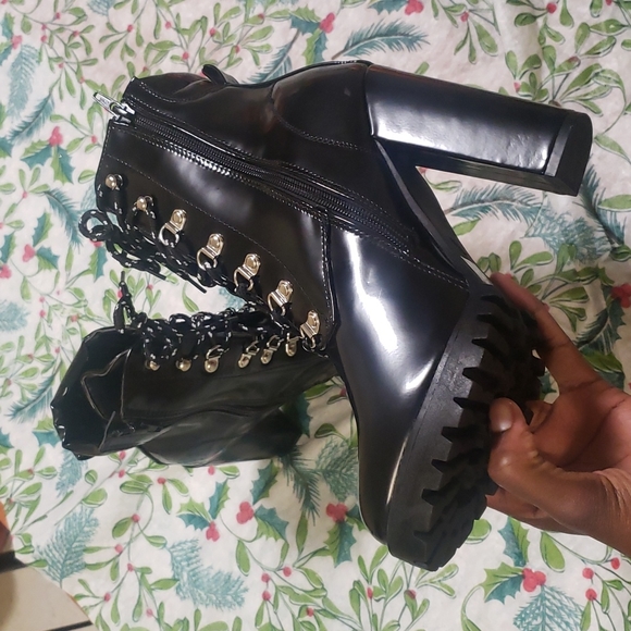 Krush | Shoes | Salekrush High Heal Faux Leather Boots | Poshmark